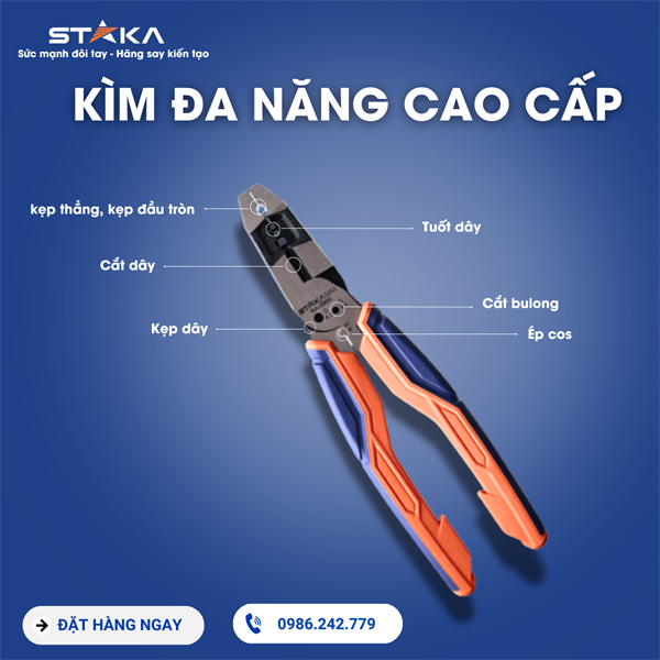 Kìm đa năng cao cấp 8.5 STAKA (12C/H, 72C/T)-NEW-N1 - Cái - STAKA